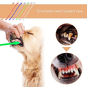 KEJJNYER 70 Pieces Dual End Dog Toothbrush Pet Toothbrush, Dual Headed Pet Tooth Brush, Soft Grooming Dual Side Dog Toothbrush Multicolored for Pet Teeth Cleaning