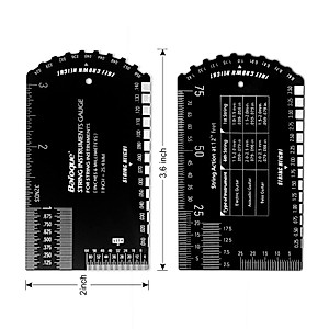 String Action Gauge Ruler, Guitar Set Up Gauge,Multifunctional Guitar Fret Rocker Luthier Tool with Thick Leather Case,Precise Etched, Polished Edge (Inch and Metric)
