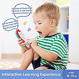 Baby Controller Toy - Bilingual Spanish & English Learning Toys, Pretend Video Game Controller & TV Remote Combo with Music and Light, Christmas Birthday Gift for Infants Toddlers 12+ Months