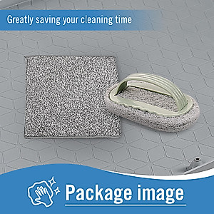 RENWA Under Sink Mat for Bathroom with Scrubber and Towel | 34’’x 22’’ | Silicone Under Sink Liner has Drain Hole | Cabinet Protector, Under Sink Tray for Drips, Leaks, Spills (Grey)