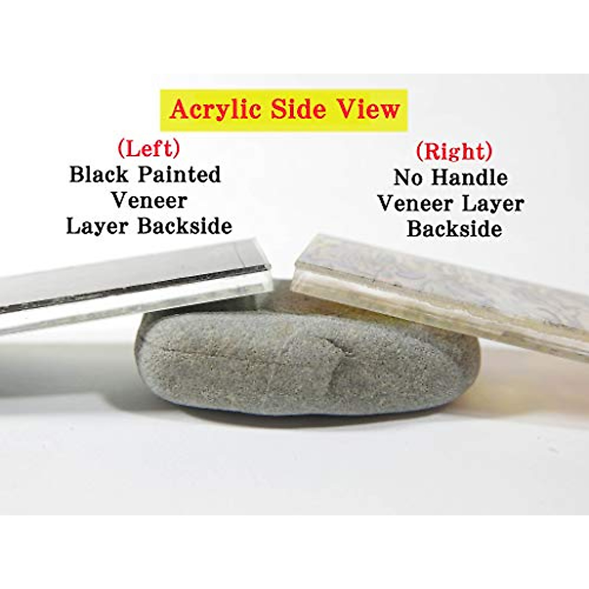 1 Pair of 140x38x6mm New Zealand Paua Abalone Veneer Acrylic Knife Blank Handle Holder (Green Abalone-Normal No Handling, 140mmx38mmx6mm)