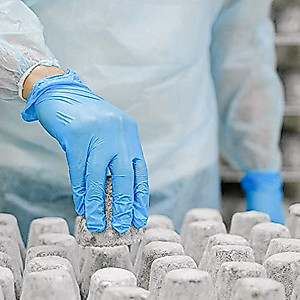 Schneider Blue Vinyl Synthetic Exam Gloves, Medium, Box of 50, 4-mil, Powder-Free, Latex-Free, Non-Sterile, Disposable Gloves