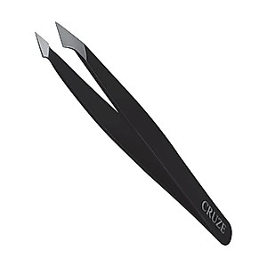 CRUZE Tweezers Set (4-Piece) – Precision Tweezers for Facial Hair Women and Men – Eyebrow Tweezers Slanted and Pointed Tip for Ingrown Hair.