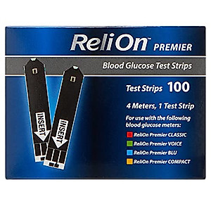 Reli On Premier Blood Glucose Test Strips | Diabetes Care Test Strips | Tiras de Glucometro | ReliOn Premier Test Strips 100 Count. + Lual's 45 Diabetes Decoded