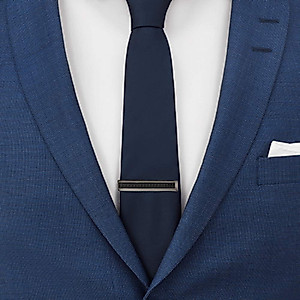 MERIT OCEAN Men Tie Bar Clip 2.2" Inches Brass Gun-black Plated Carbon Fiber Regular Fashion Tie Bar Clips (Gun black)