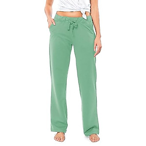 Sexy Basics Women's 2 Pack Ultra Soft French Terry Cotton Drawstring Yoga Lounge Long Pants (2 Pack- Heather Mint/Powder Blue, Small)