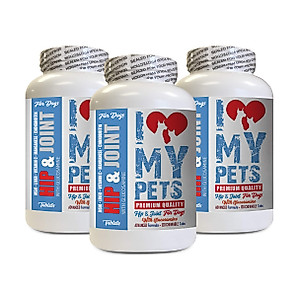 I LOVE MY PETS LLC Dog Joint Supplement Chews - Dog Hip and Joint Support - MAX Strength Formula Chews - Dog chondroitin and glucosamine Combination - 360 Treats (3 Bottles)