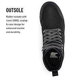 Sorel Men's Ankeny II Mid Waterproof Boot - Black, Coal - Size 9