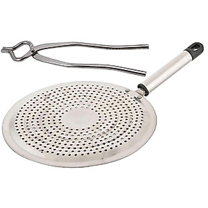 Stainless Steel Roasting Net both Sided With Tong Set of 2,Roaster Rack for Papad and Rotis and Parathas.