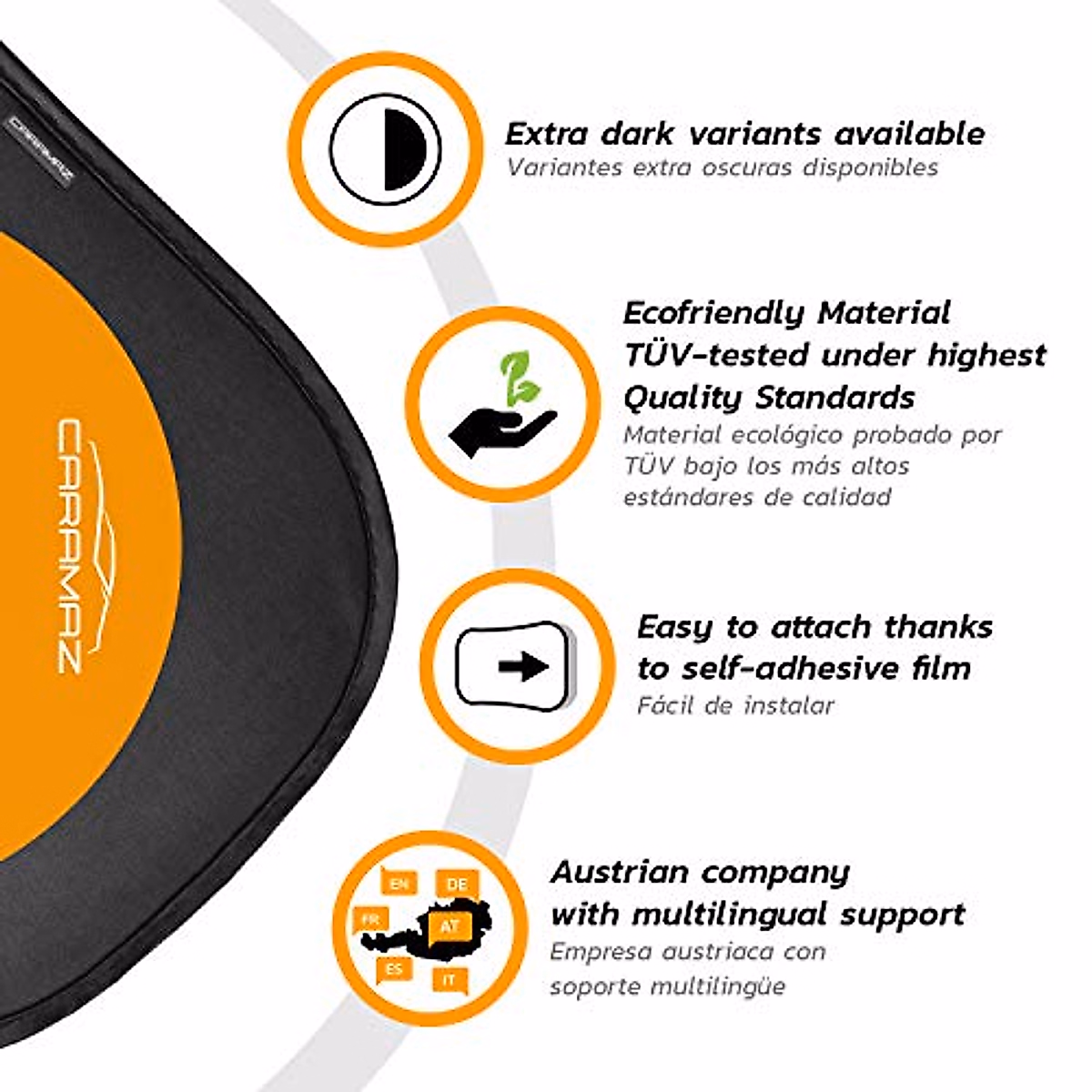 CARAMAZ Car Window Shade for Baby with Certified UV-Protection 2 Pack - 20"x12"