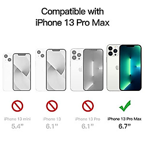 JETech Magnetic Case for iPhone 13 Pro Max 6.7-Inch Compatible with MagSafe Wireless Charging, Shockproof Phone Bumper Cover, Anti-Scratch Clear Back (Clear)