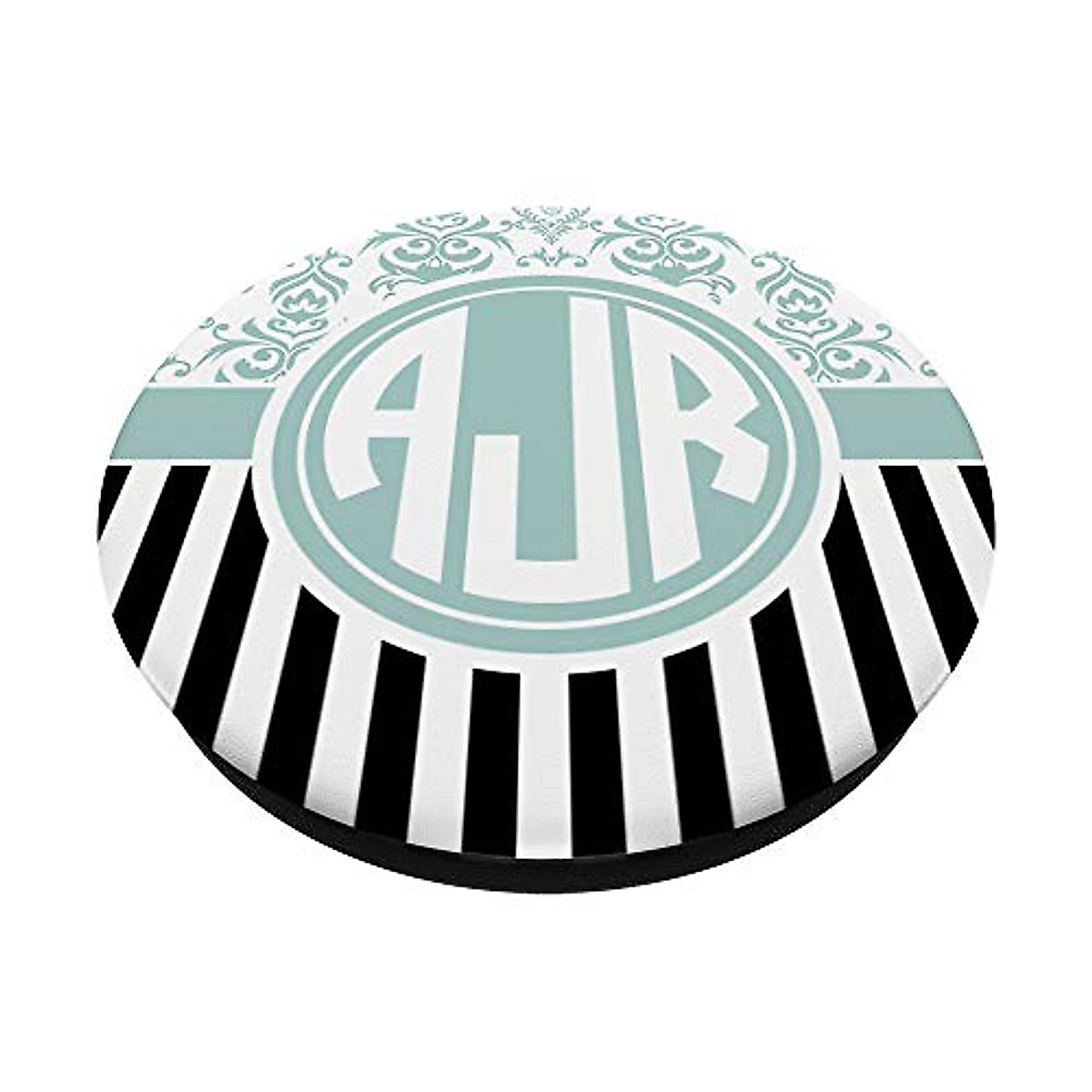 AJR Monogram Gift Blue Damask Initials AJR or ARJ PopSockets Grip and Stand for Phones and Tablets