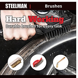 Steelman Euro Lube Applicator Brush, Angled, Stiff Bristles, for Paste-Style Tire Mounting Lubricants