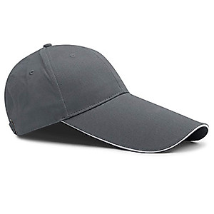 YEKEYI Extra Long Bill 100% Washed Cotton Baseball Cap Lengthened Brim Sun Protection Hat Long Large Bill Cap Gray