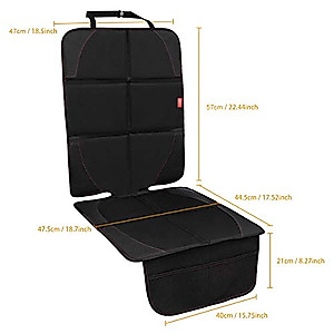 MORROLS Car Seat Protector, 2 Pack Carseat Protector with Thick Padding, Baby/Pets for Child Car Seat-Mesh Pockets-Waterproof-Universal Size(Black)