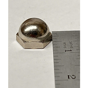 (4) 7/16-14 Acorn Cap Nut Brass Nickel Plated Rounded .437-14 7/16" Brass Nickel