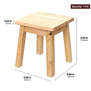 KSG kumsun Wooden Stools – Durable Wooden Stool for Bathroom, Kitchen, Bedroom, Kid’s Room – Square Low Stool with Assembling Kit – Durable and Long-Lasting Design – Practical and Versatile