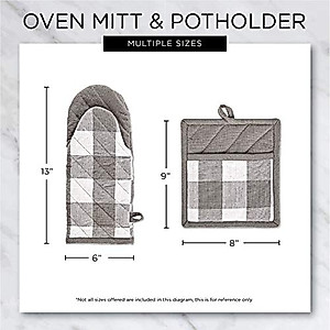 DII Buffalo Check Kitchen Collection, Classic Farmhouse Kitchen Set, Potholder, Black & White, 2 Piece