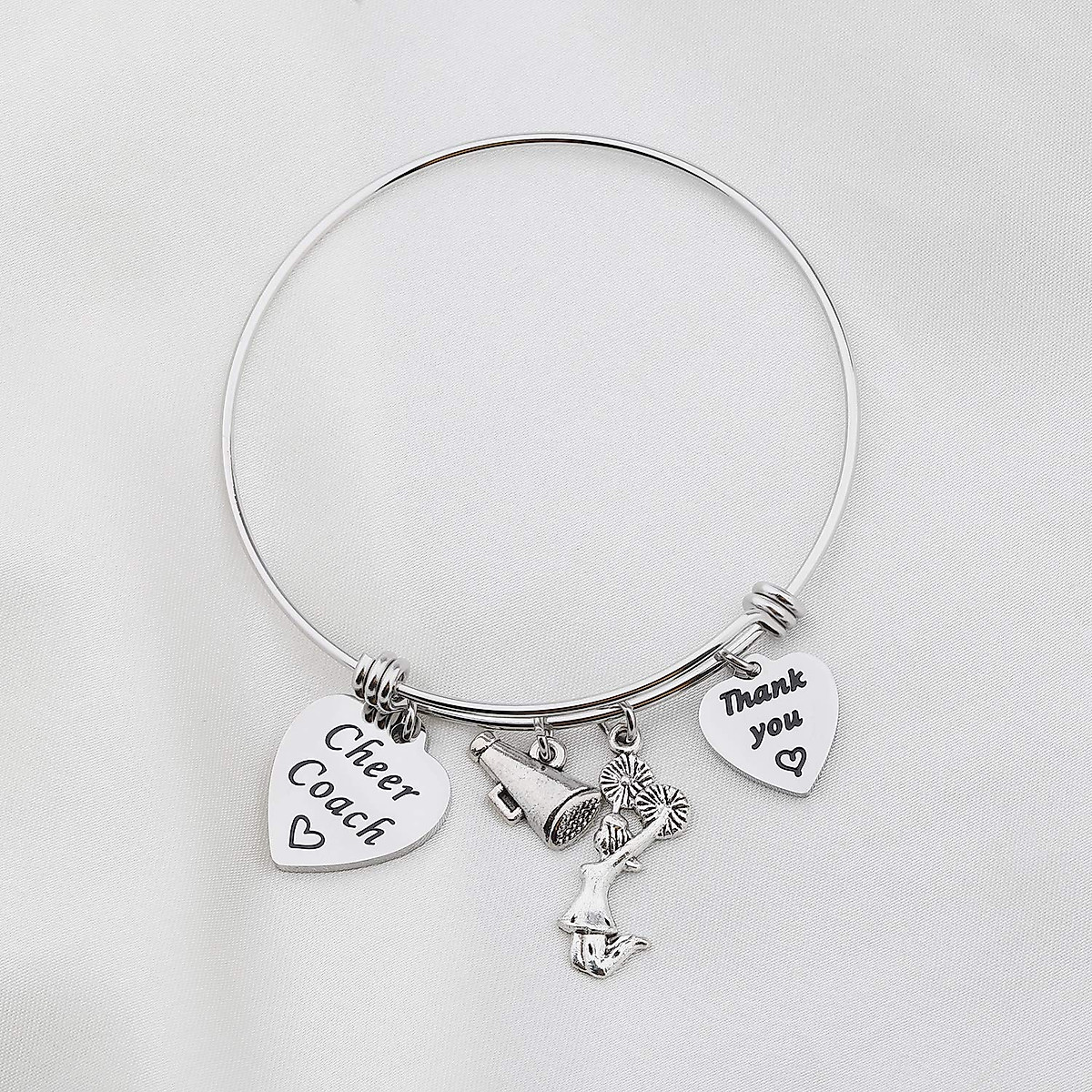TGBJE Cheerleader Gift Cheer Coach Bracelet Wire Bangle Thank You Gift (Cheer Coach Bracelet)