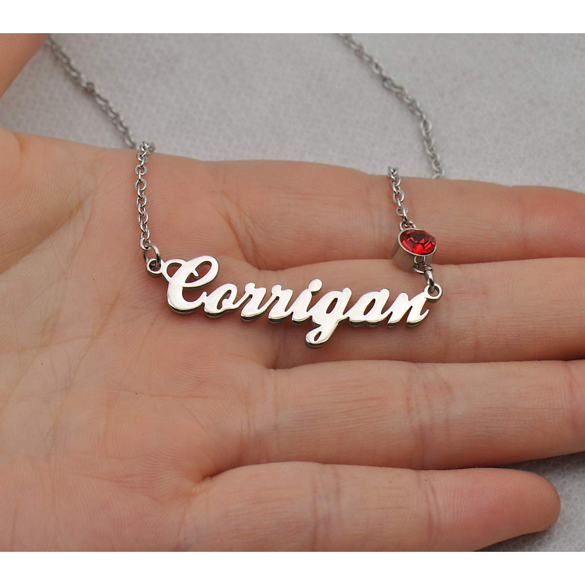 GR859C Custom Made Birthstone Name Necklace for Mom for Her Torin