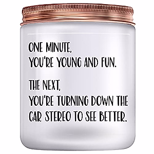 40th 50th 60th 70th Birthday Gift for Women or Men- Happy Funny Mom Dad Birthday Gifts- 40 50 60 70 Year Old Gifts for Wife Husband- Lemongrass Sage Candles