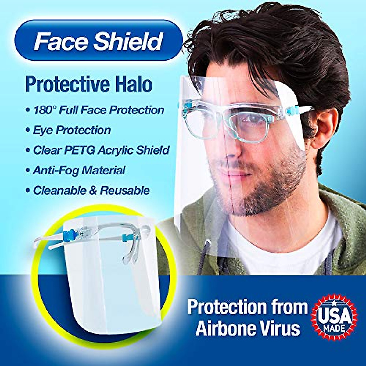 ArtToFrames SH-G-CLEAR-2-2 Clear This is a face Shield, 2 Pack, 2 Count