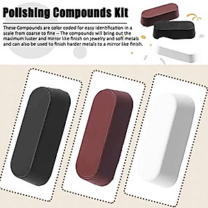 Wokape 10Pcs 100g Polishing Buffing Compound Kit, Including 1Pcs White Diamond, 2Pcs Red Rouge, 2Pcs Black Emery, 1Pcs Brown Tripoli, All Purpose 2Pcs Blue with 1Pcs General Green Compounds