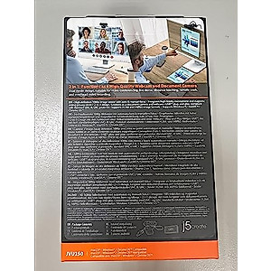 j5create 1080P Dual Mode Webcam and Document Camera with Auto & Manual Focus, Magnetic Privacy Cover for PC, Laptops | for Live Streaming, Video Calls, Online Meetings, Online Classes (JVU250)