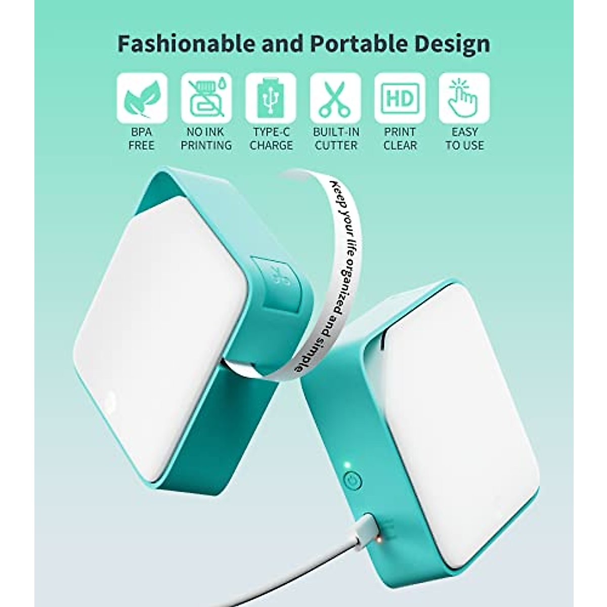 Vixic Label Maker Machine with Tape D1600 Label Maker Bluetooth Label Printer Sticker Maker for Phone Labeler Machine with Multiple Templates for Home, Office, School, Storage, Kitchen, Gift Labeling