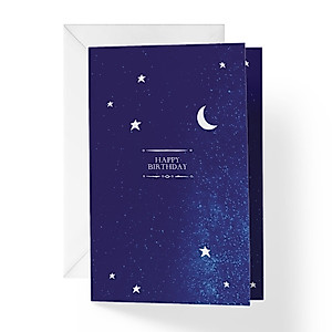 1Up Greetings Happy Birthday Card for a Friend | Friendship Like Ours is Magic | Stars Moon | Single Card and Envelope