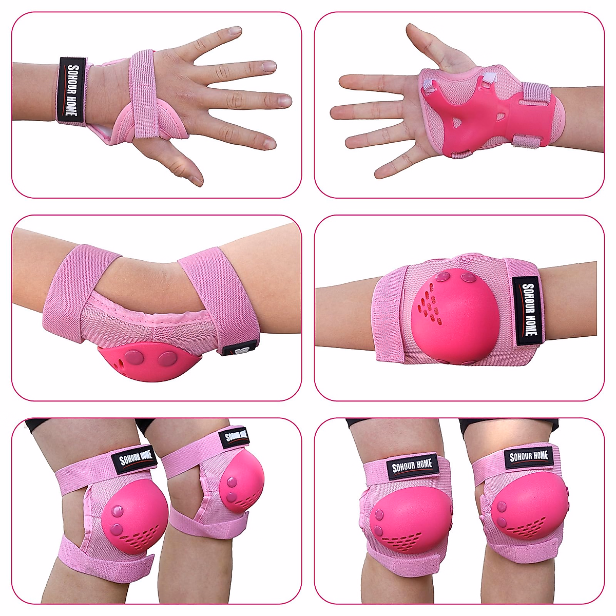 Youth/Kids Knee Pads Elbow Pads Wrist Guards Protective Gear Set for 3-15 Years Child Roller Skates, Skateboard, Cycling, Inline Skating, BMX Bike, Balance Bike, Scooter Riding and Other Outdoor Sports