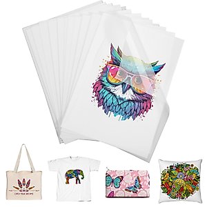 Qilery 200 Sheets DTF Transfer Film 8.3" x 11.7" Double Sided Matte Clear Pretreat Sheets Sublimation Printable PET Heat DTF Paper for Inkjet Printer DIY Project on Fabric Glass Metal Plastic