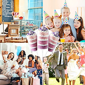 Angoily 30pcs Round Push-Up Cake Shooter Plastic Clear Cake Holder Push Pops Cake Container with Lid DIY Cake Holder Cup for Home Store for Ice Cream, Cake, Dessert