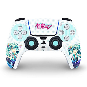 Head Case Designs Officially Licensed Hatsune Miku Stars And Rainbow Graphics Vinyl Faceplate Gaming Skin Decal Compatible With Sony PlayStation 5 PS5 Disc Edition Console & DualSense Controller