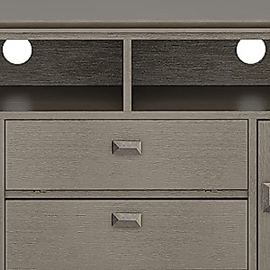 SIMPLIHOME Artisan Solid Wood 72 inch Wide Contemporary TV Media Stand in Farmhouse Grey for TVs up to 80 inches