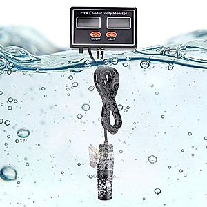 PH Meter, LED Screen Easy Replacement Water Quality Tester Automatic Temperature Compensation for Aquariums(110V U.S. Standard Adapter)