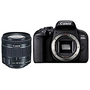 Canon EOS Rebel 800D / T7i DSLR Camera with 18-55 4-5.6 is STM Lens 1895C002 + 64GB Memory Card + Case + Card Reader + Flex Tripod + Hand Strap + Cap Keeper + Memory Wallet (Renewed)