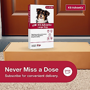 K9 Advantix Flea, Tick & Mosquito Prevention for Dogs 21-55 lbs. | Flea Drops for Large Dogs | Apply Monthly | 2 Treatments