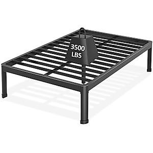 Yitong Angel California King Bed Frame with Round Corner Edge Legs, 14 Inch Tall 3500 lbs Heavy Duty Metal Platform Bed Frame California King Size, No Box Spring Needed/Noise Free/Non-Slip
