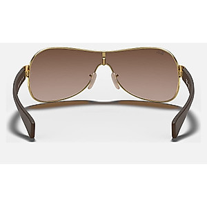 Ray-Ban RB3471 001/13 32M Arista/Brown Gradient Shield Sunglasses For Men For Women + BUNDLE with Designer iWear Eyewear Kit