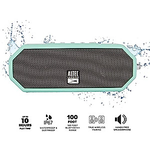 Altec Lansing LifeJacket H2O 4 - Waterproof Bluetooth Speaker, Durable & Portable Speaker with Voice Assistant, 10 Hour Battery Life & 100 Foot Range, Mint