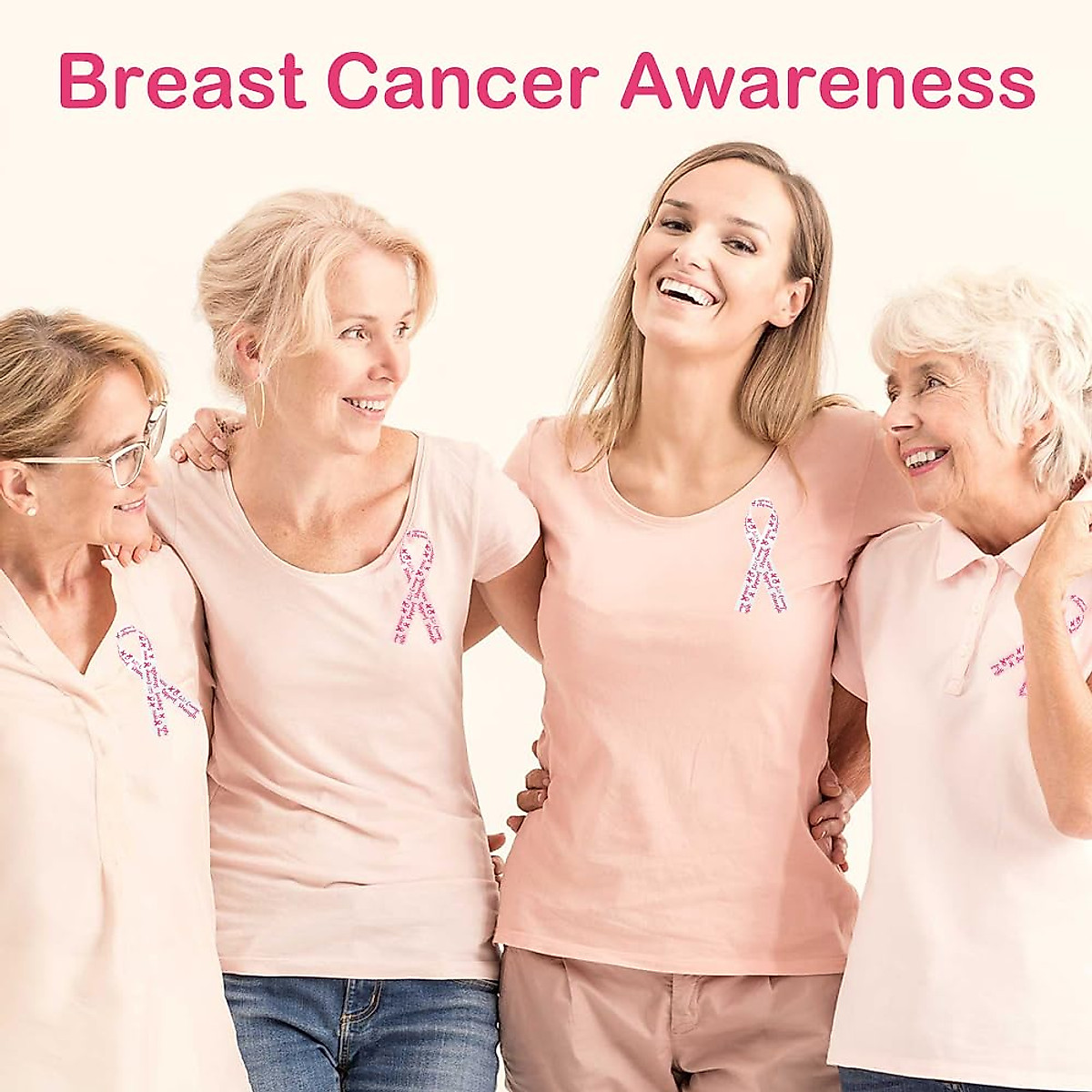 Breast Cancer Awareness Ribbon 25 Yards 1 Inch White Ribbon Pink Ribbon Breast Cancer Grosgrain Ribbon for Breast Cancer Awareness Accessories Cheer Bows Party Decorations Crafts Wreath Hair