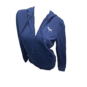 Victoria's Secret Pink Everyday Lounge Perfect Full Zip Hoodie Color Blue New (Small)