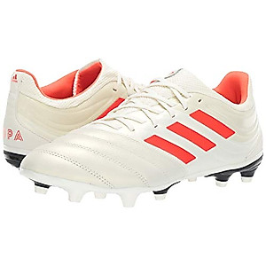 adidas Men's Copa 19.3 Firm Ground, Off White/Solar red/Black, 7 M US