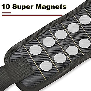 CHOIMOKU Magnet Wristband for Screws Magnetic Wristband for Tools Wrist Tool Gifts for Men, 10 Strong Magnets Tool Belt Screw Holder for Dad, Husband, Handyman, Mechanic, Electrician