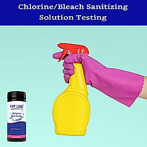 200 Strips - Chlorine Sanitizer Test Strips Food Service 0-500 ppm (Value Pack) - Bleach Test Strips - Chlorine Test Strips for Food Service - Restaurant Supplies - Chlorine Tester