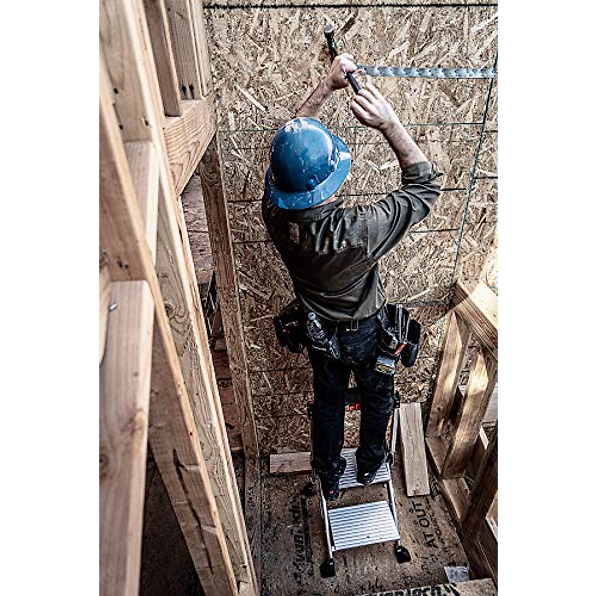 Little Giant Ladders, Jumbo Step, 2-Step, 2 foot, Step Stool, Aluminum, Type 1AA, 375 lbs weight rating, (11902), Silver