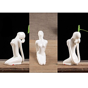 FLAMEER Ceramic Yoga Figure Statue Figurine Indoor Outdoor Home Garden Decoration Yoga Girl Statue Sculpture Memorial Statue - 10