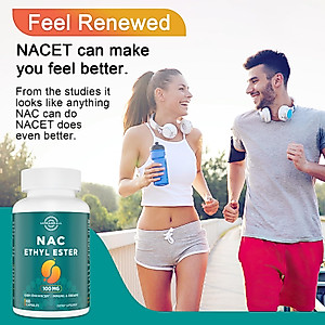 N-Acetyl Cysteine Ethyl Ester 100mg - More Absorption Than 1000mg NAC - with Glycine 600mg - Benefit Glutathione - Good for Immune System & Antioxidant for Adults, NACET ( 60 Capsules - 1 Pack)