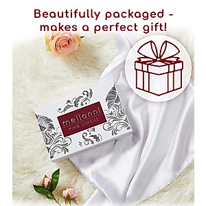 Mellanni Pure Silk Throw Pillowcase - Perfect for Hair and Skin, Preventing Wrinkles - Easy Care - Naturally Cooling Silk Pillow Cover with Hidden Zipper (Throw, White)